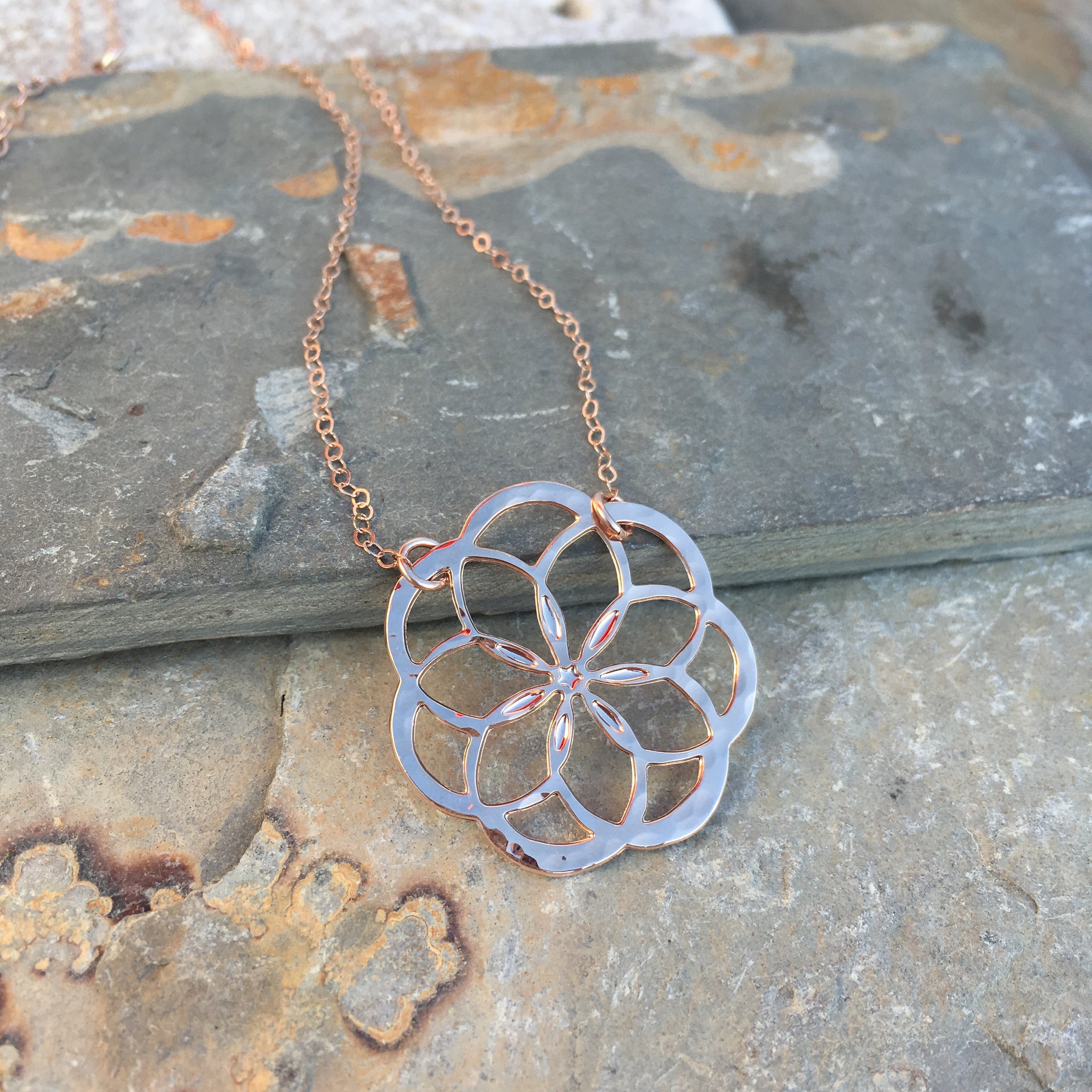 Small Flower of Life Inspired Pendant – Raw Elements Jewelry