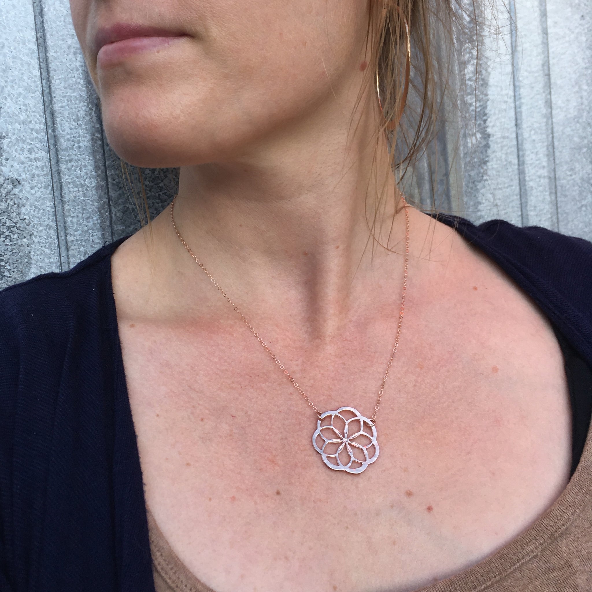 Small Flower of Life Inspired Pendant – Raw Elements Jewelry